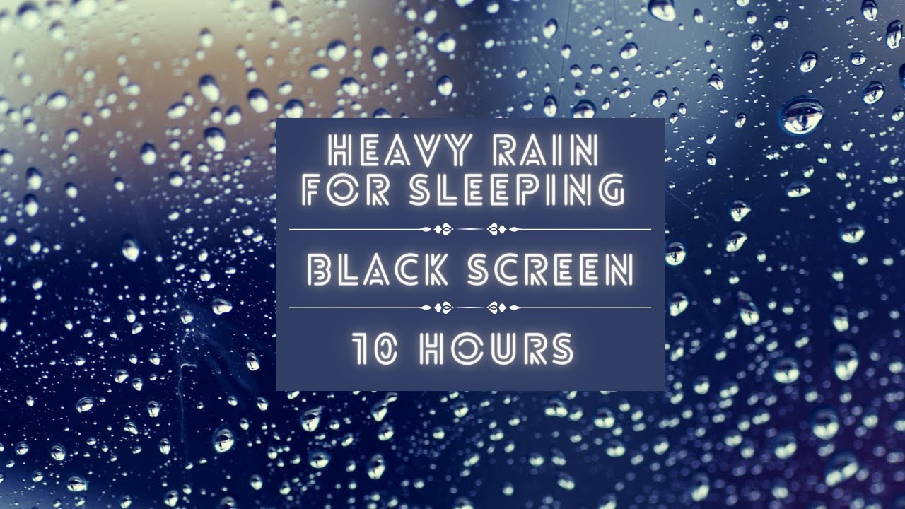 Heavy Rain | 10 hours | Black screen | Rain on Puddles At Night - YouTube