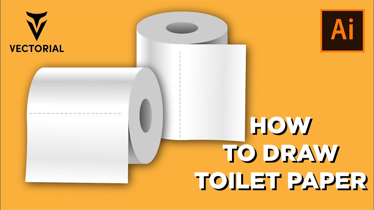 How to draw Toilet paper in Adobe Illustrator - YouTube