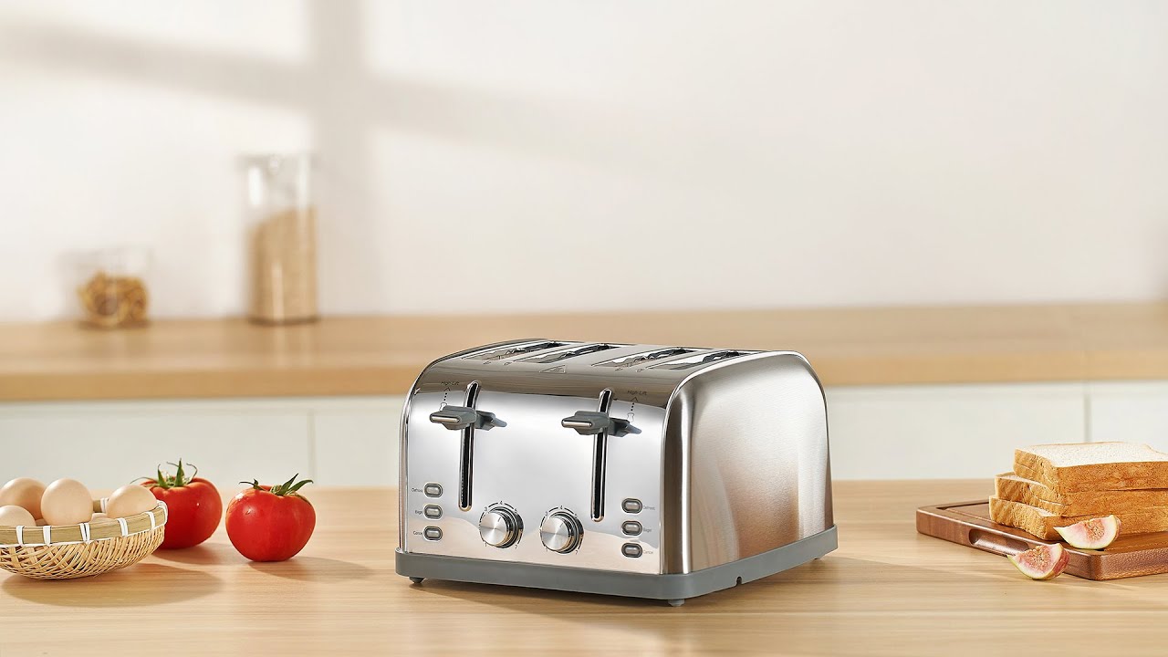 Yabano 4 Slot Toaster Stainless Steel - YouTube