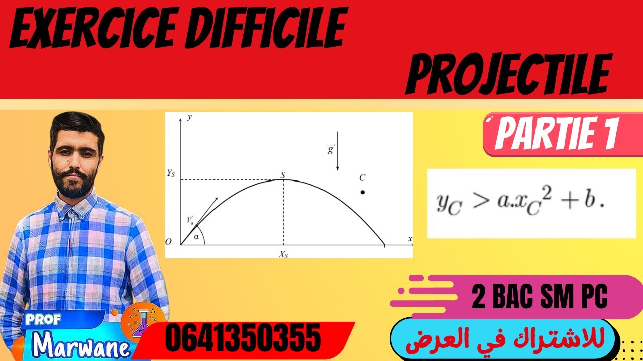 Exercice Difficile dans le mouvement Plan -Projectile -2 BAC SM PC ...