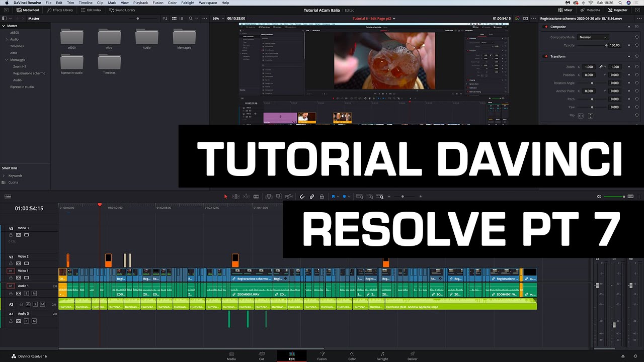 TUTORIAL Davinci Resolve - Come organizzare la Timeline - YouTube