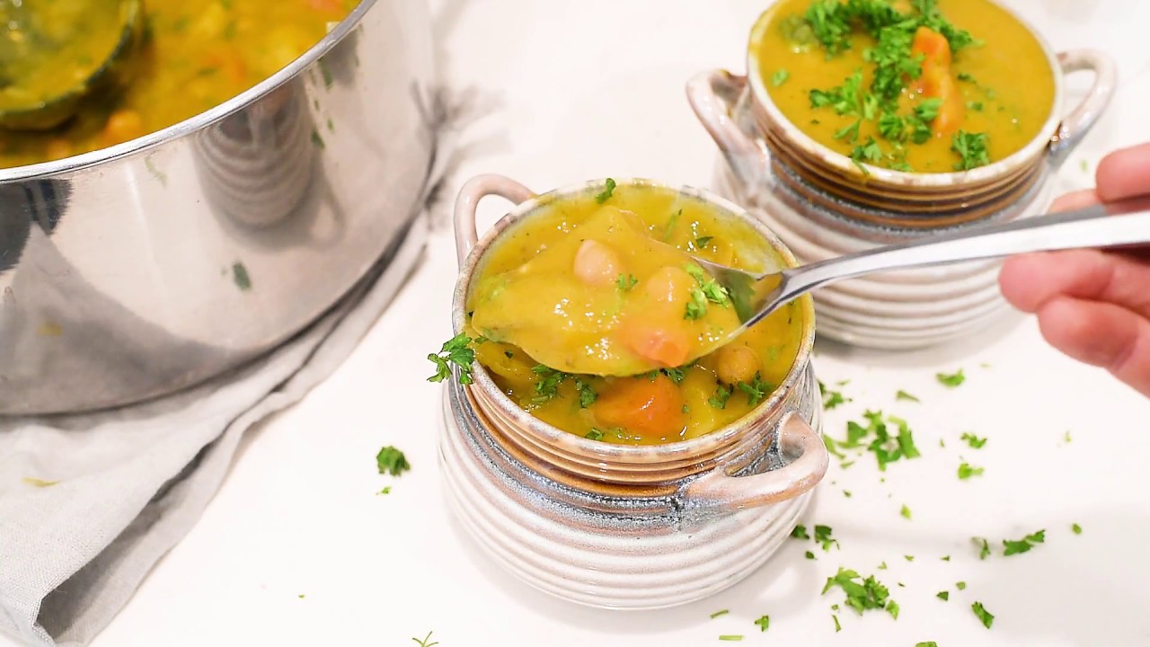 Vegan Chickpea Vegetable Chowder - YouTube