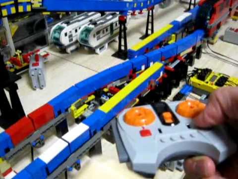 Lego Monorail Switch Rail test 2 for Double Track 2 - YouTube