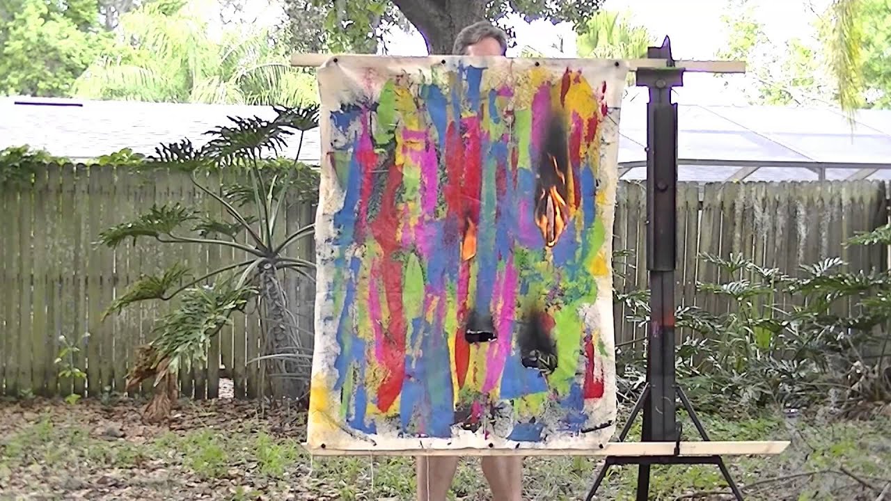 Burning Canvas Abstract painting - YouTube