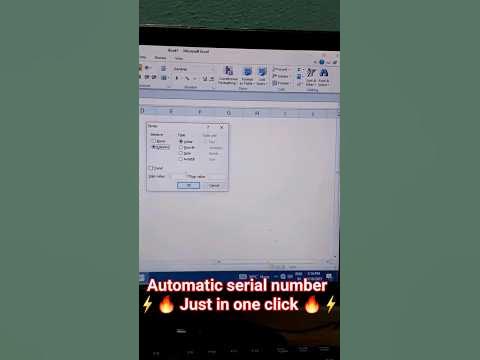 Serial numbers in MS Excel // Shortcut automatic serial number in Excel #Viral - YouTube