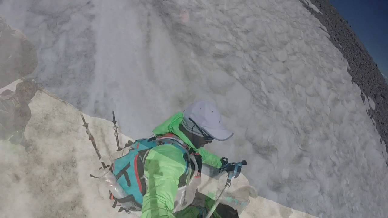 Glissading on Mt. Adams. - YouTube