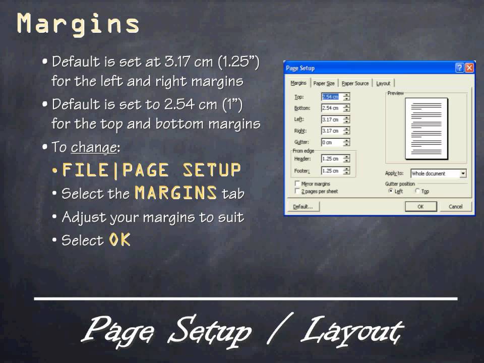 Word Processing - Microsoft Word - Fonts, Page Setup, Headers and ...