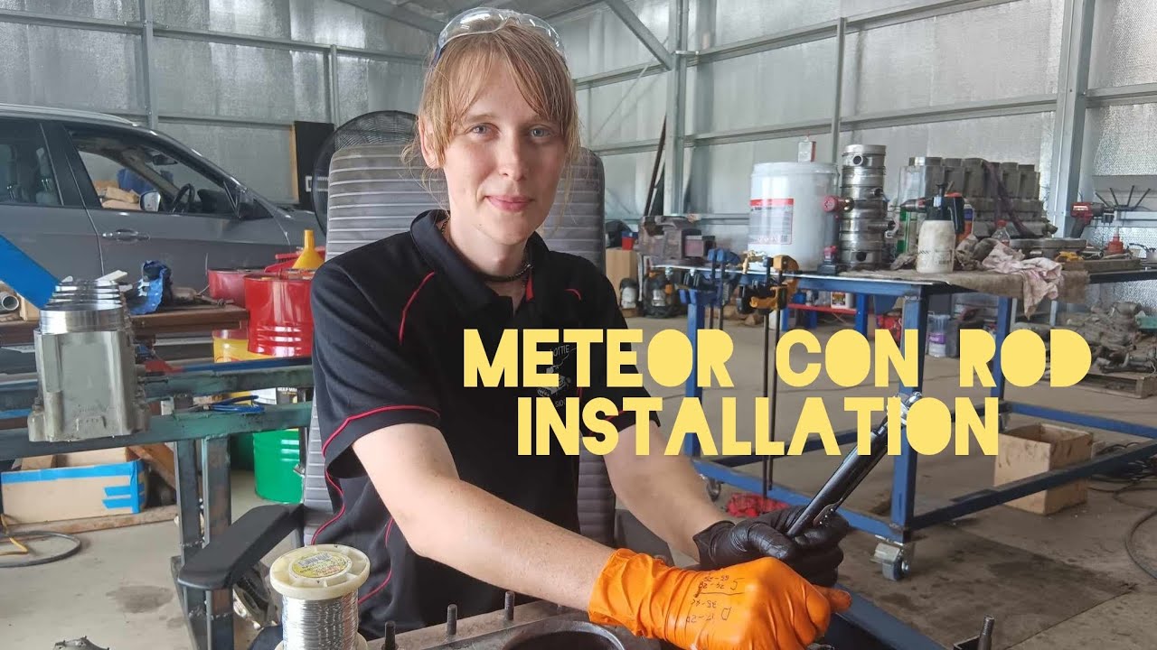 Installing Meteor engine con rods - YouTube