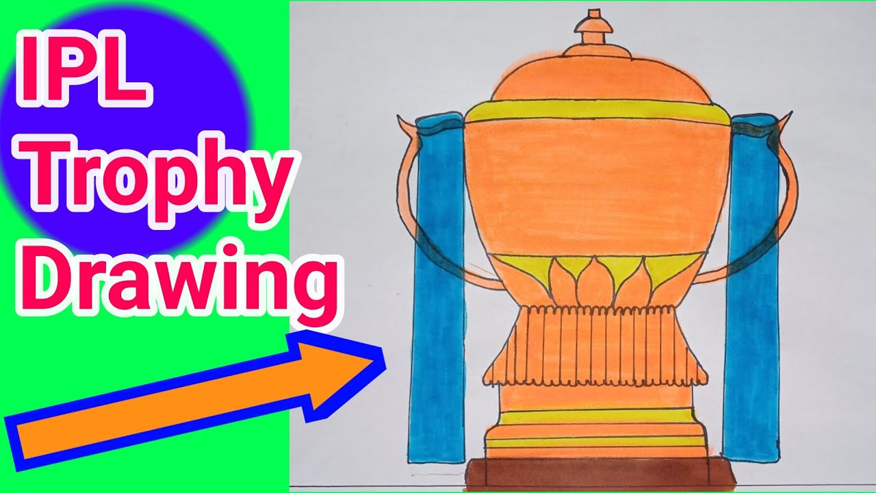 How to draw iPl trophy 🏆 | Easy drawing trophy | #drawing #trending # ...