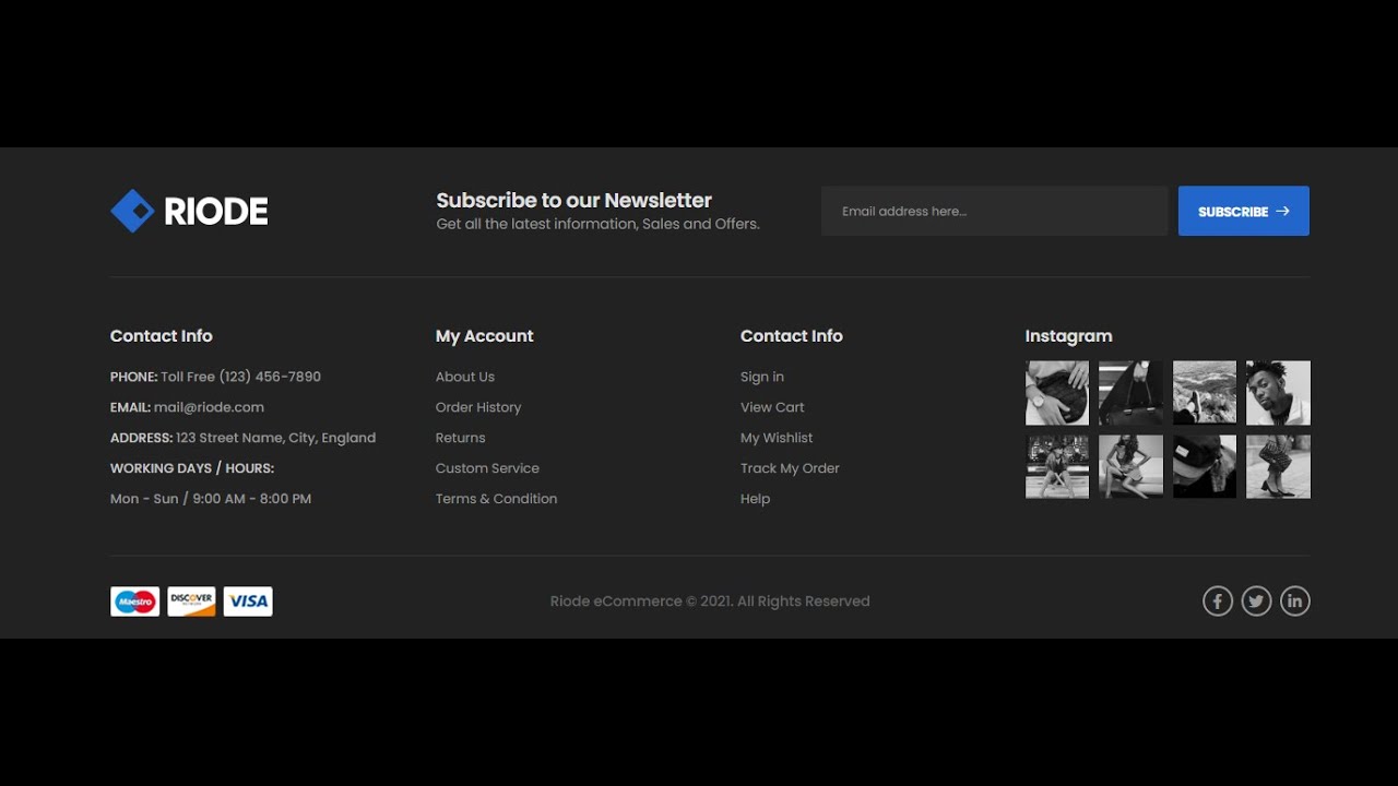 Riode WordPress (How to configure footer in Riode WordPress) - YouTube