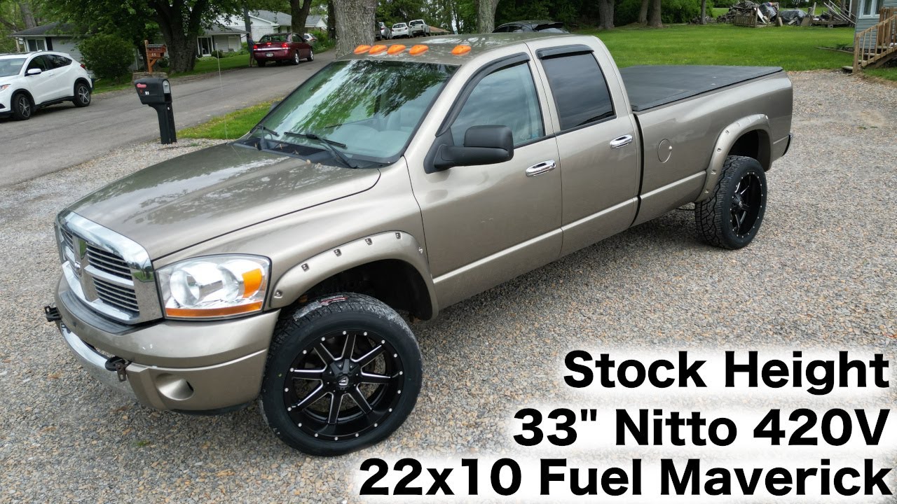 33s on a Stock Height 3rd Gen Cummins(2006 Dodge Ram 2500) - YouTube