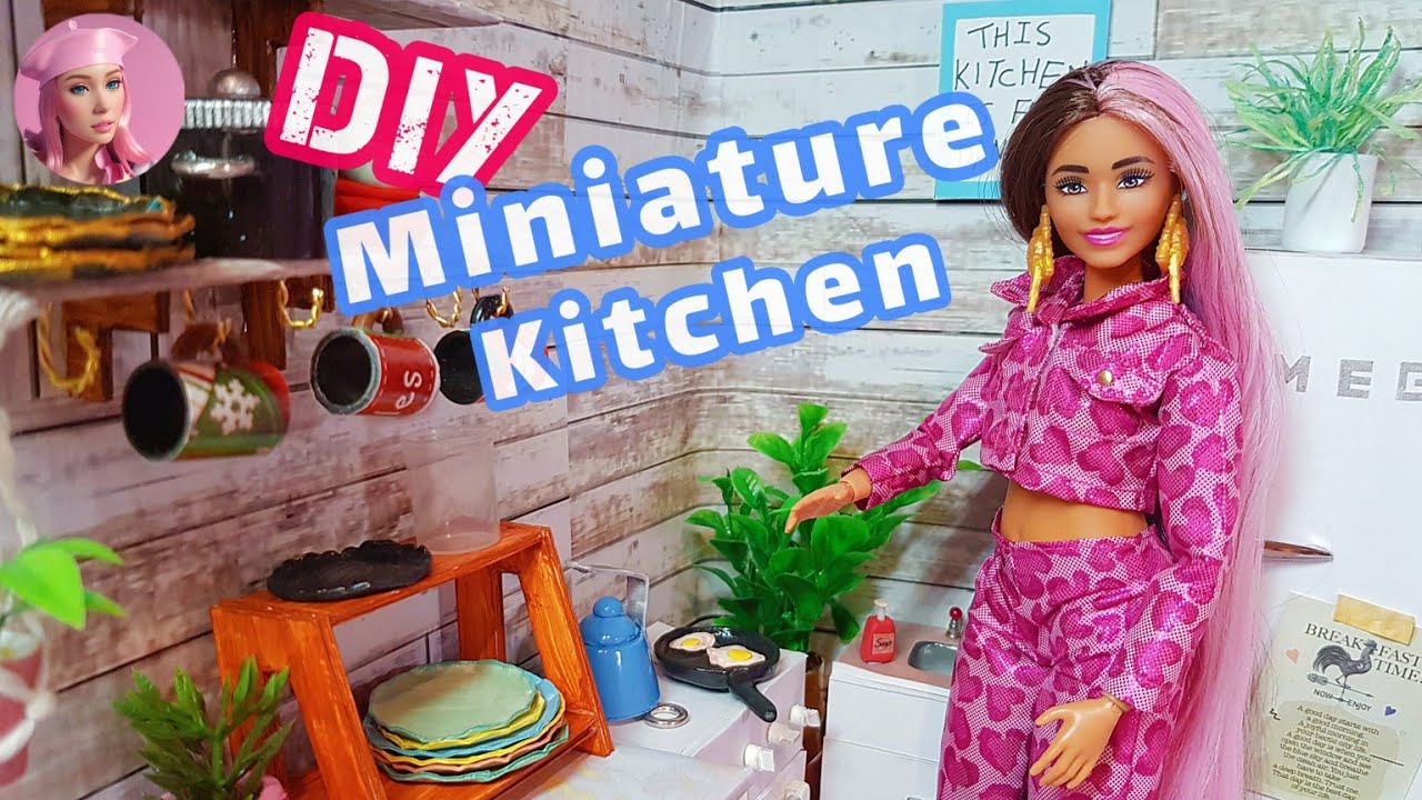 DIY miniature kitchen for barbie dolls - YouTube
