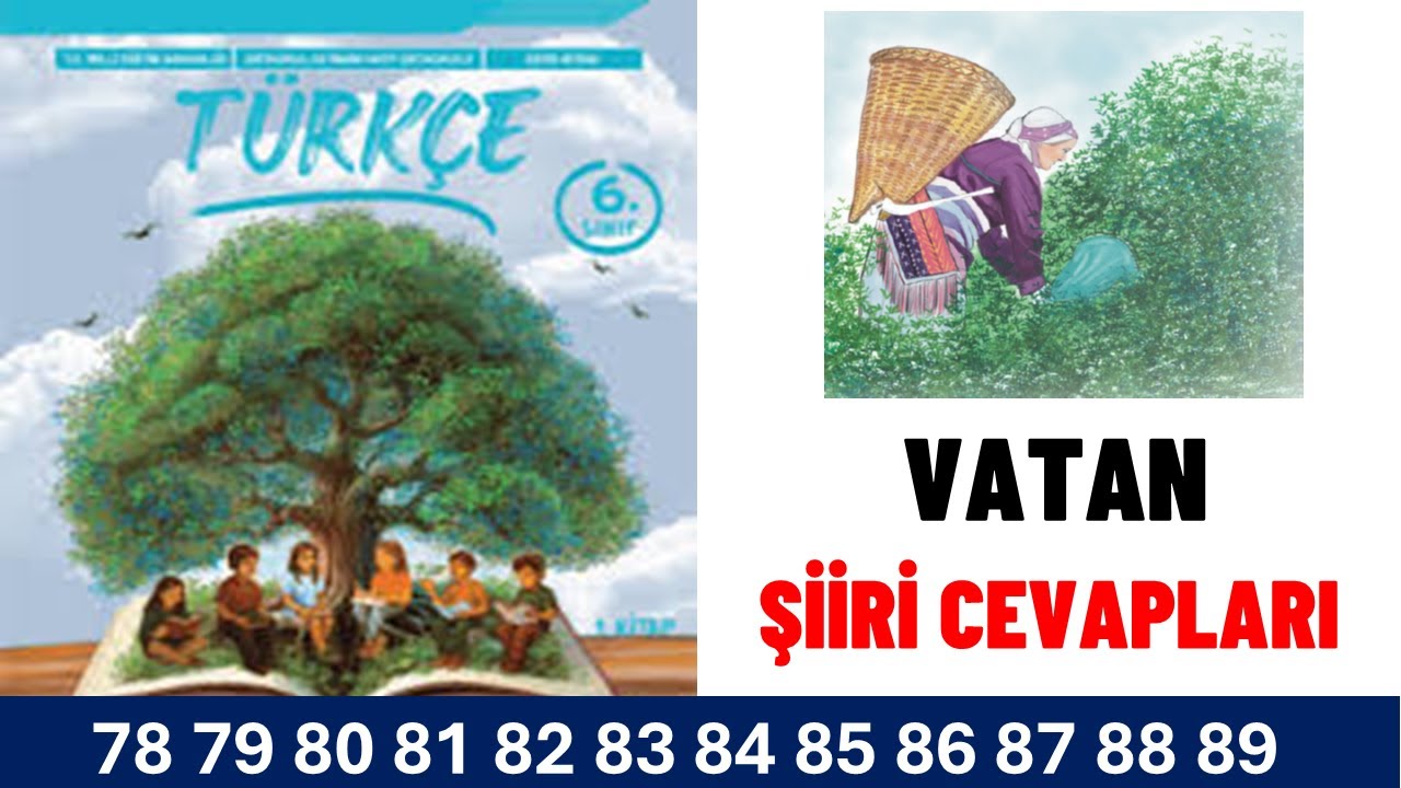Vatan Metni Şiiri 6.Sınıf Türkçe Ders Kitabı Sayfa 78 79 80 81 82 83 84 ...