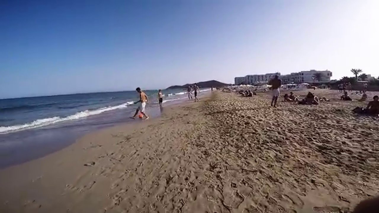 Playa d'en Bossa beach in Ibiza. - YouTube
