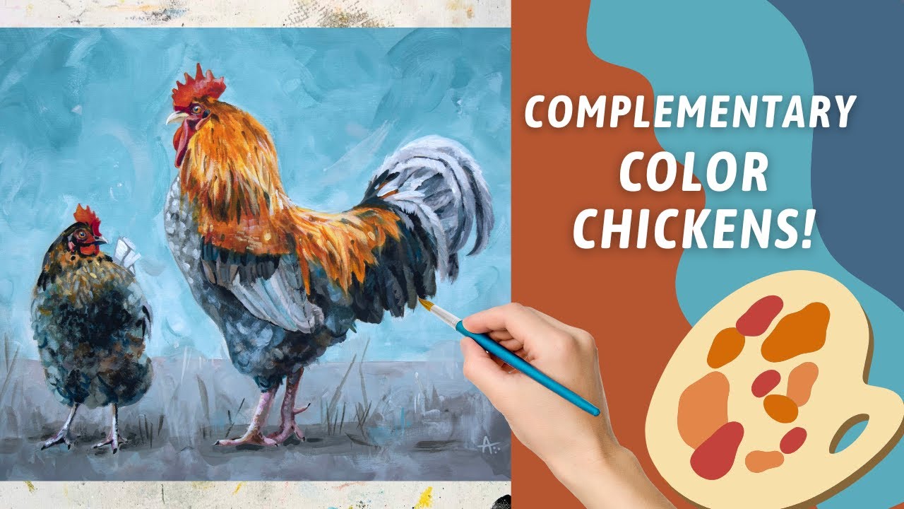 FUN Complementary Color Acrylic Chickens!! Make your Paintings POP ...