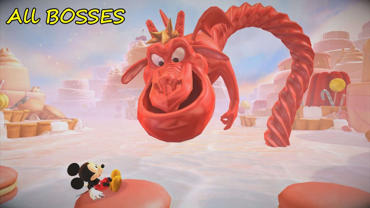 Castle of Illusion starring Mickey Mouse (Remake) All Bosses (NO DAMAGE ...