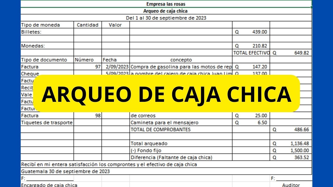 ¿Cómo hacer un arqueo de caja chica de forma rapida y fácil? - YouTube