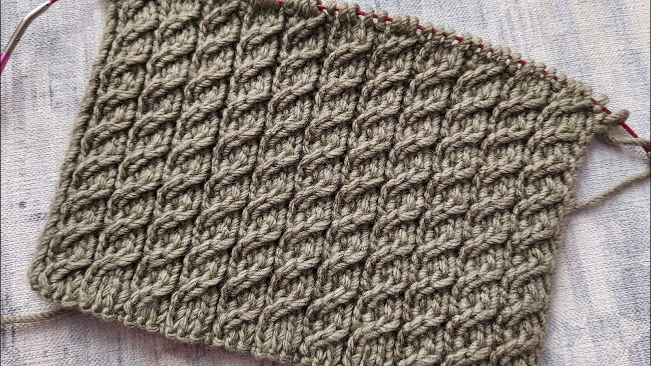 Cables Knitting Pattern | Cord Imitation | 4 row repeat - YouTube