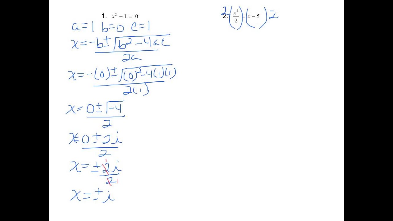 U3-3 Solving Quadratic Equations with Imaginary Roots Video !esson ...