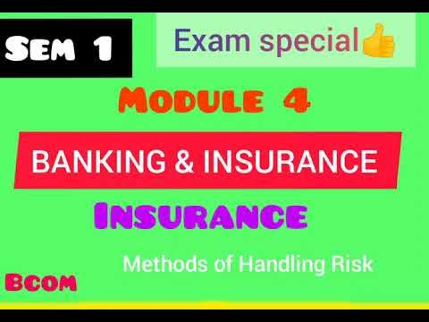Banking & Insurance ||Sem 1||Module 4||Insurance ||part 2|Methods of handling risk ...