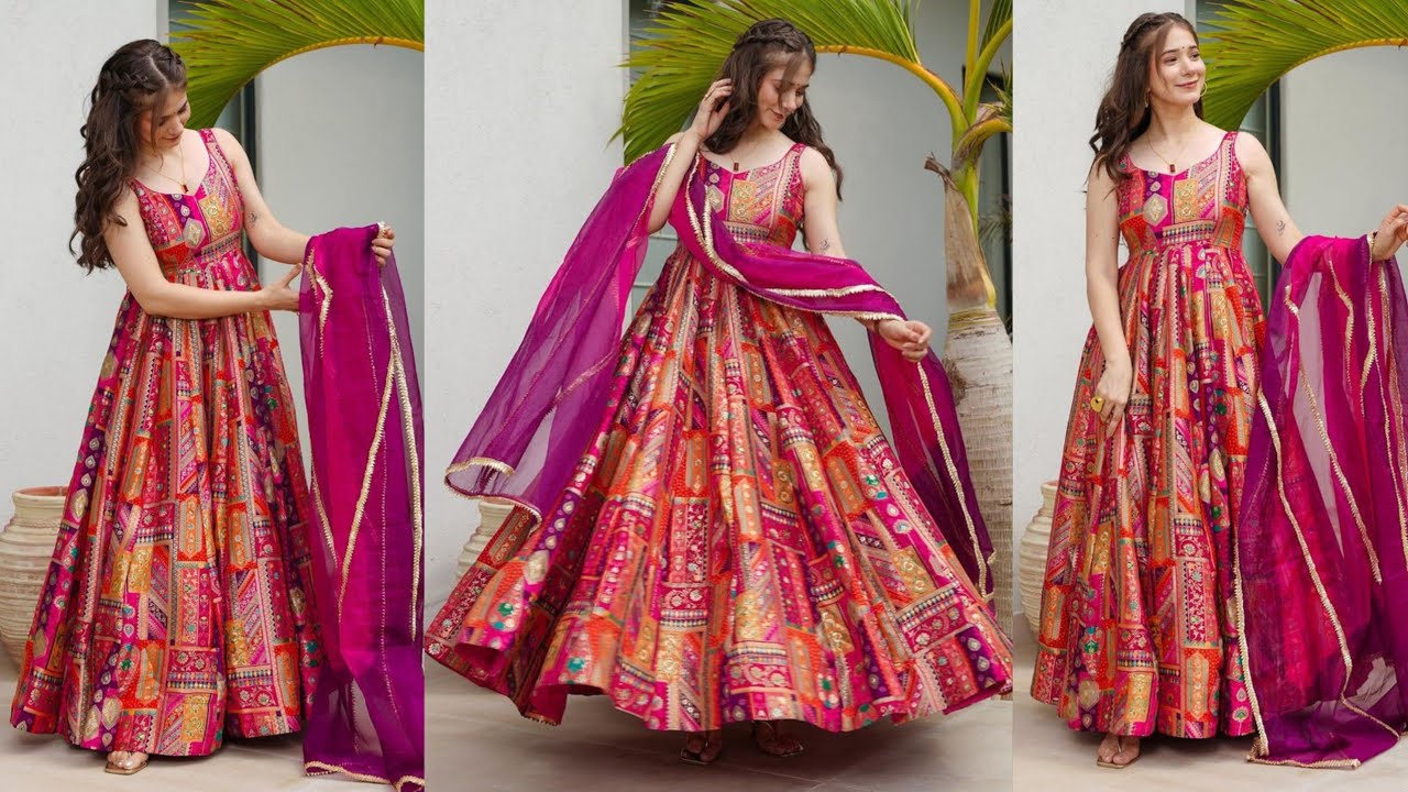 🔥20 panel anarkali kurti cutting/kaliyon wali anarkali/anarkali dress ...