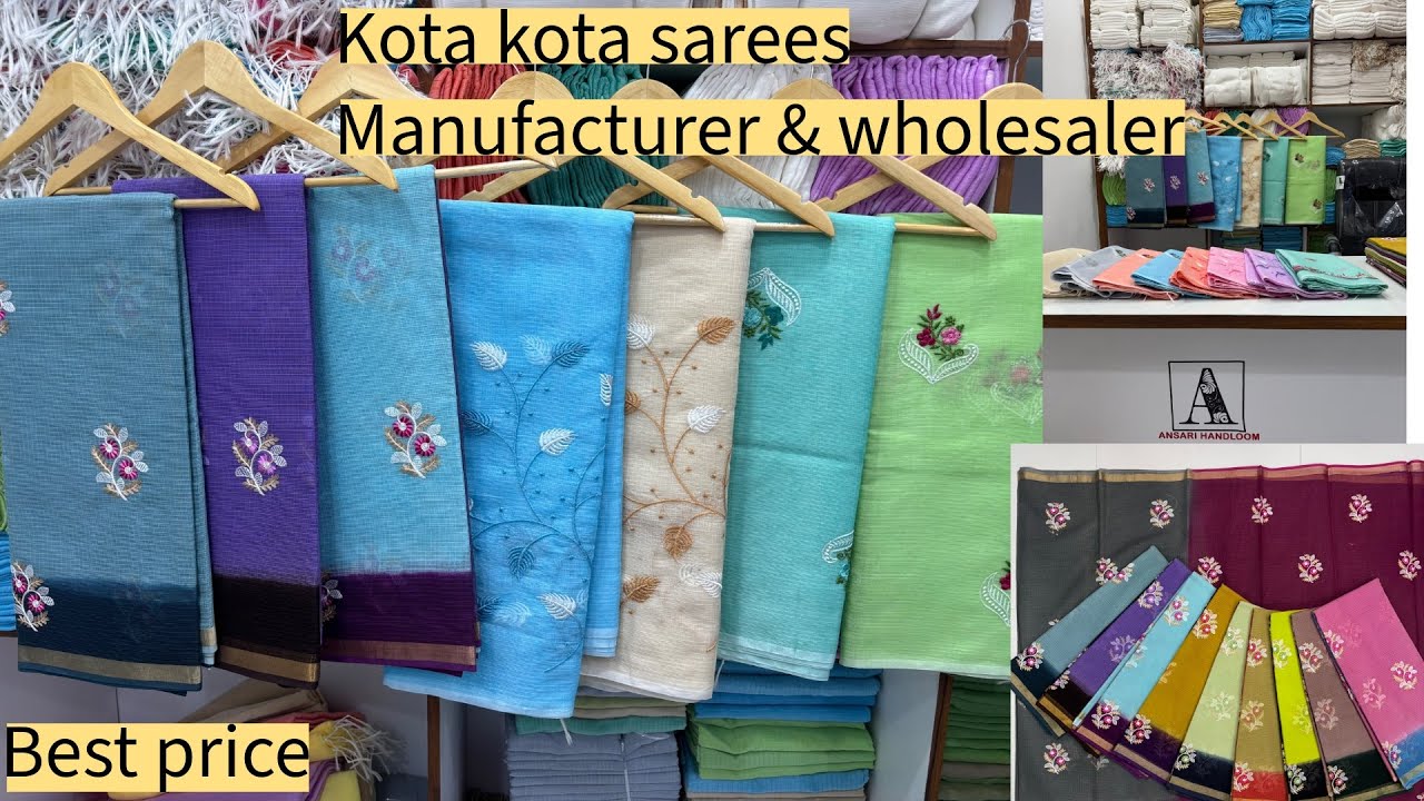 Kota cotton saree / wholesale & manufacturer / embroidery work saree ...