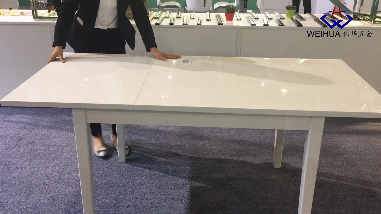 Extension and rotation dining table slide - YouTube