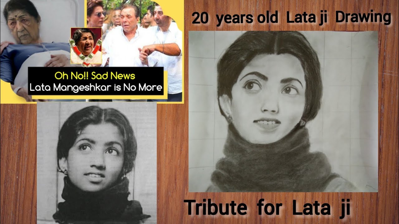 Tribute to Lata Mangeshkar || Lata Mangeshkar Drawing Tutorial | How to ...