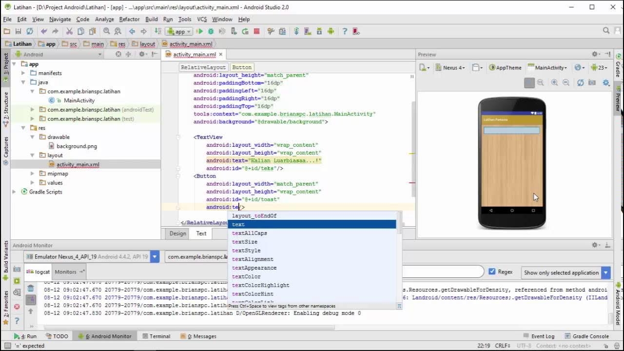 Tutorial Android Studio : Cara membuat pesan toast pada aplikasi android - YouTube