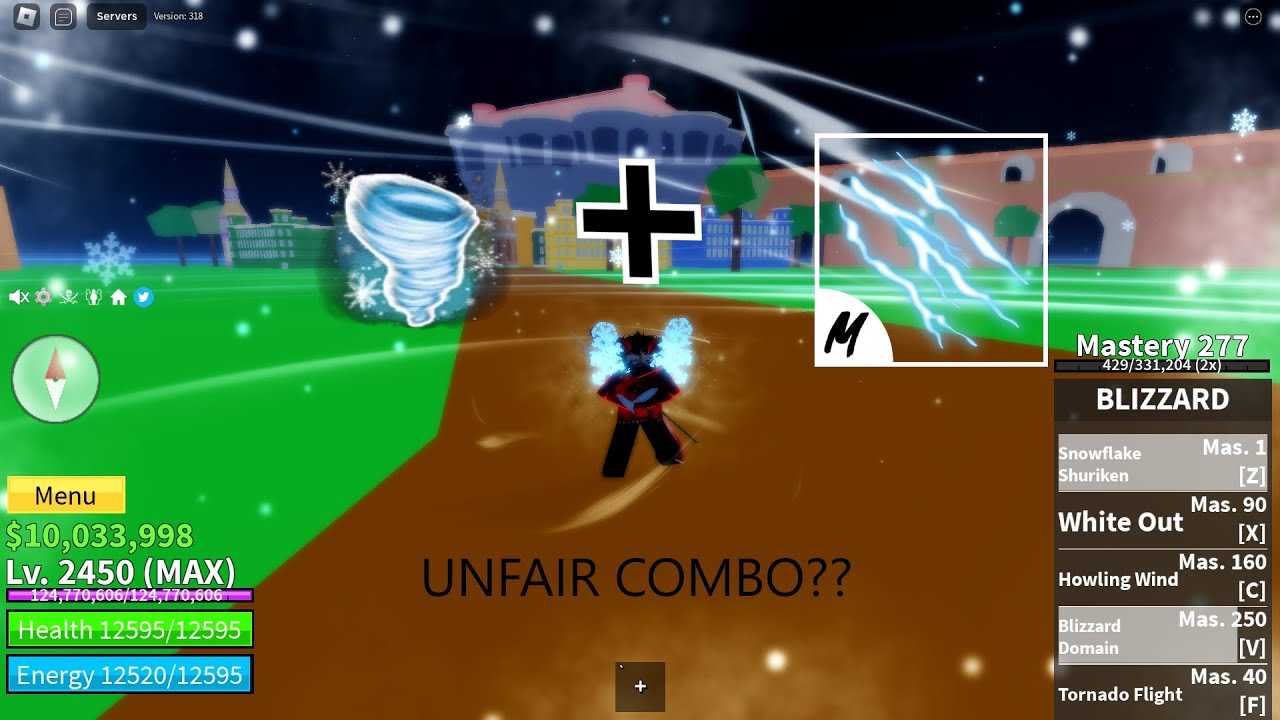 best blizzard 1 shot combo + pvp! Blox fruits Xmax update - YouTube