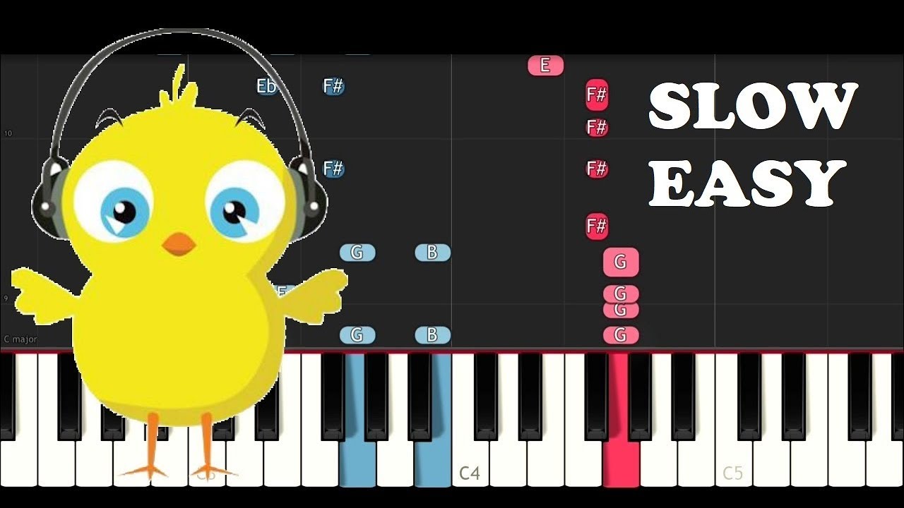 El Pollito Pio (SLOW EASY PIANO TUTORIAL) - YouTube