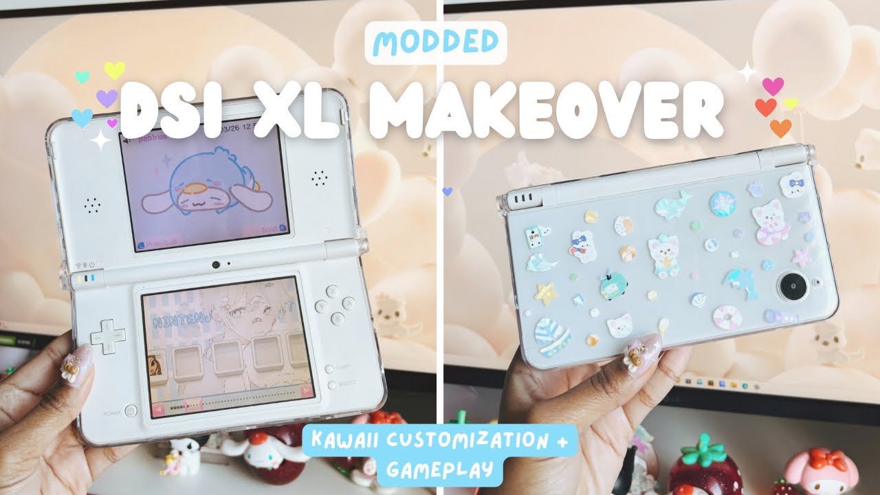 What’s on my Modded DSI XL? Kawaii DSI XL Makeover | Customization + Cinnamoroll Theme Cute DS ...