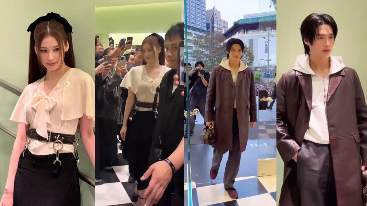 Twice Sana & Win Metawin at Prada Grand Opening at ION Orchard ...