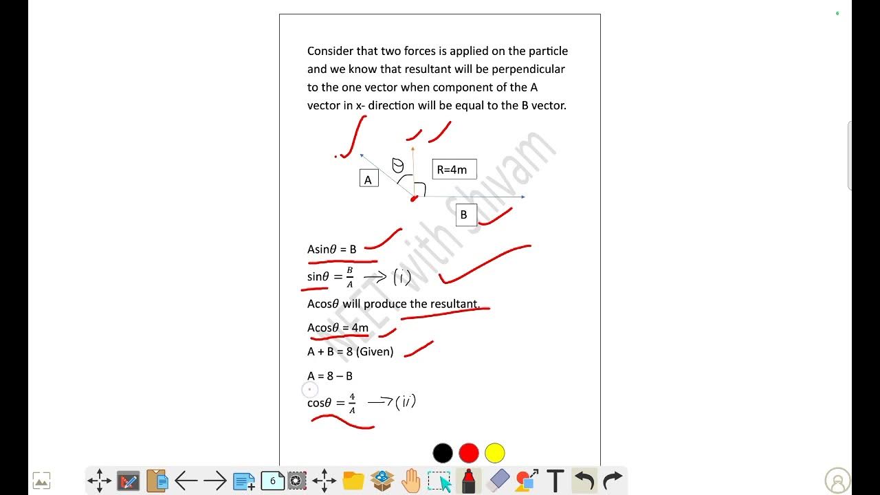 The resultant of two vectors is perpendicular to one of them and has ...