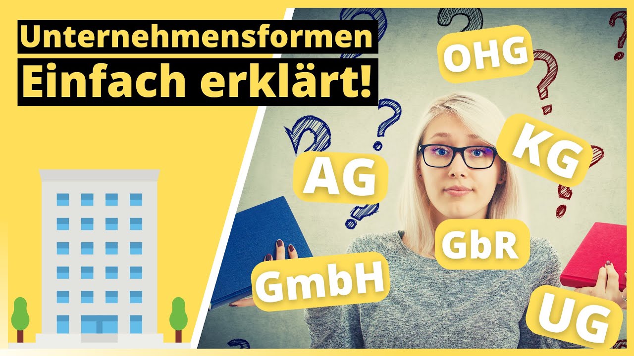 Unternehmensformen einfach erklärt – Rechtsformen: AG, GmbH, OHG, GbR ... Unternehmensformen einfach erklärt – Rechtsformen: AG, GmbH, OHG, GbR ...