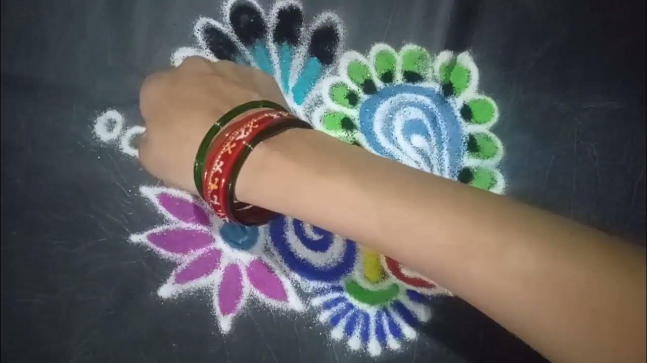 simpal coler full rangoli dijaen 🌺. Aaj ki new Rangoli design@rangoli ...