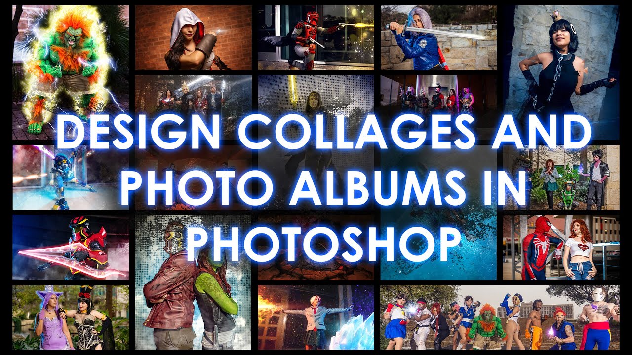 Making collage & album layouts in Photoshop - YouTube