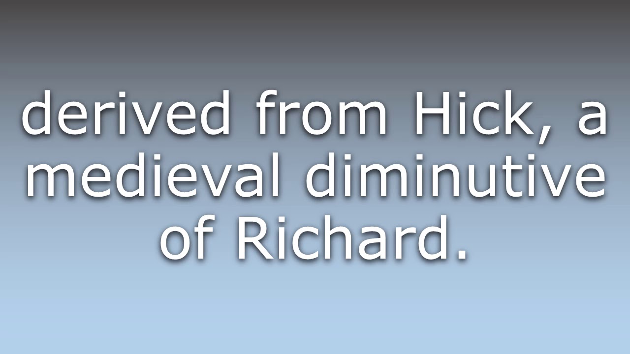 What does Hicks mean? - YouTube