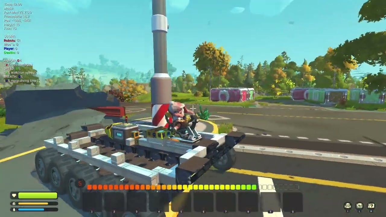 Scrap Mechanic - Fant mod tank treads. Moving on free wheeling tires ...