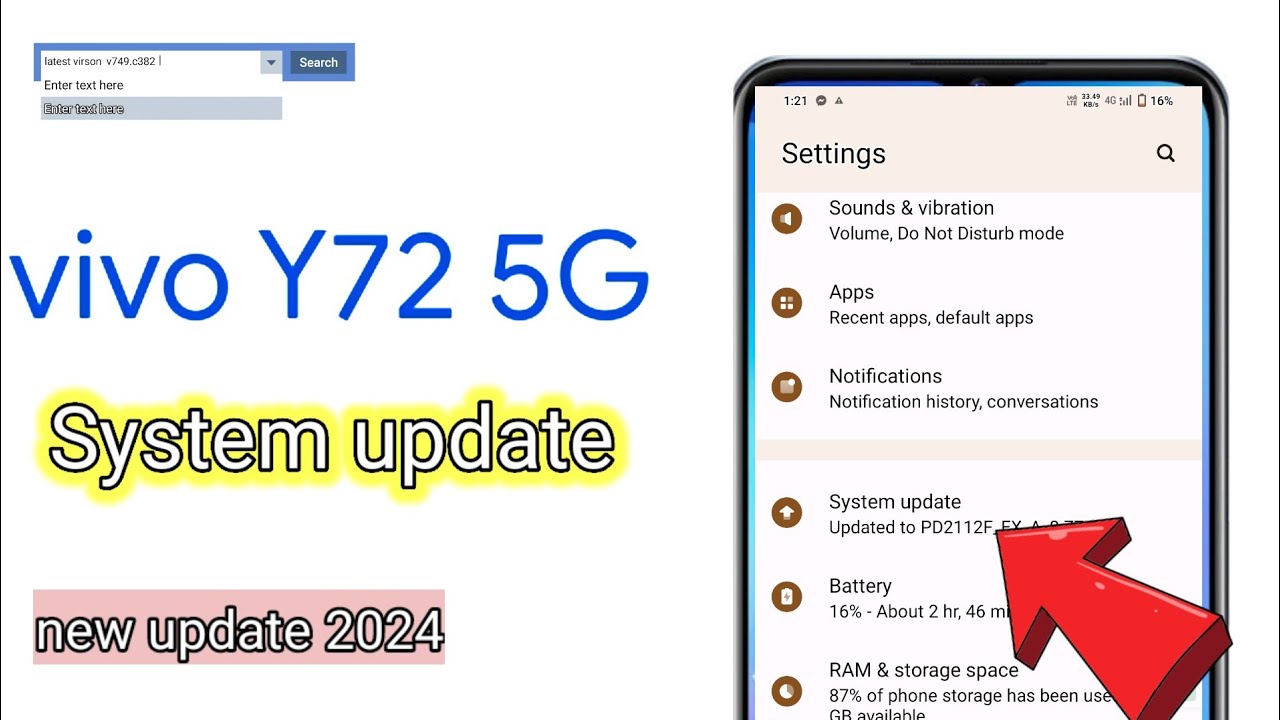 vivo Y72 5G mobile update कैसे करें how to update mobile vivo y72 5g# ...