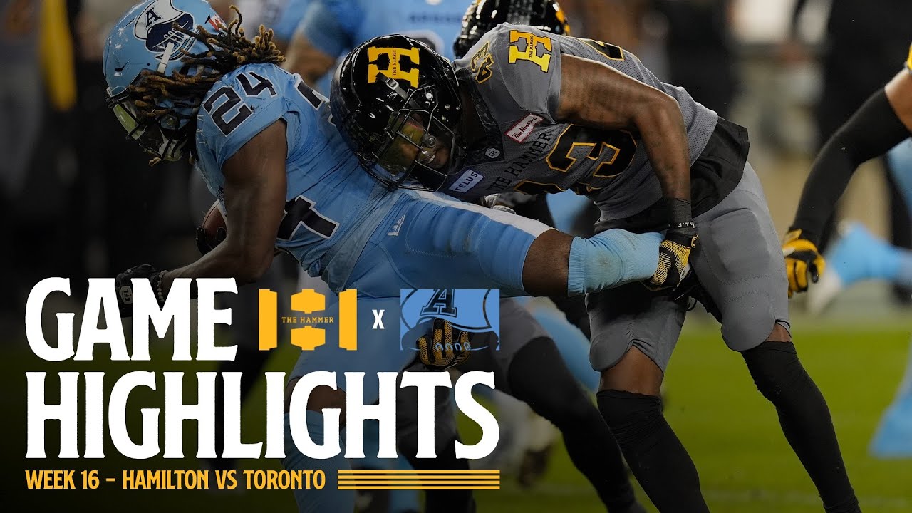GAME HIGHLIGHTS | Hamilton Tiger-Cats vs Toronto Argonauts | Week 16 (9 ...