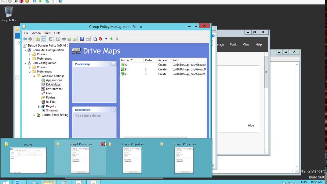 Part19: How to map drive for user in windows server 2012 r2 - YouTube