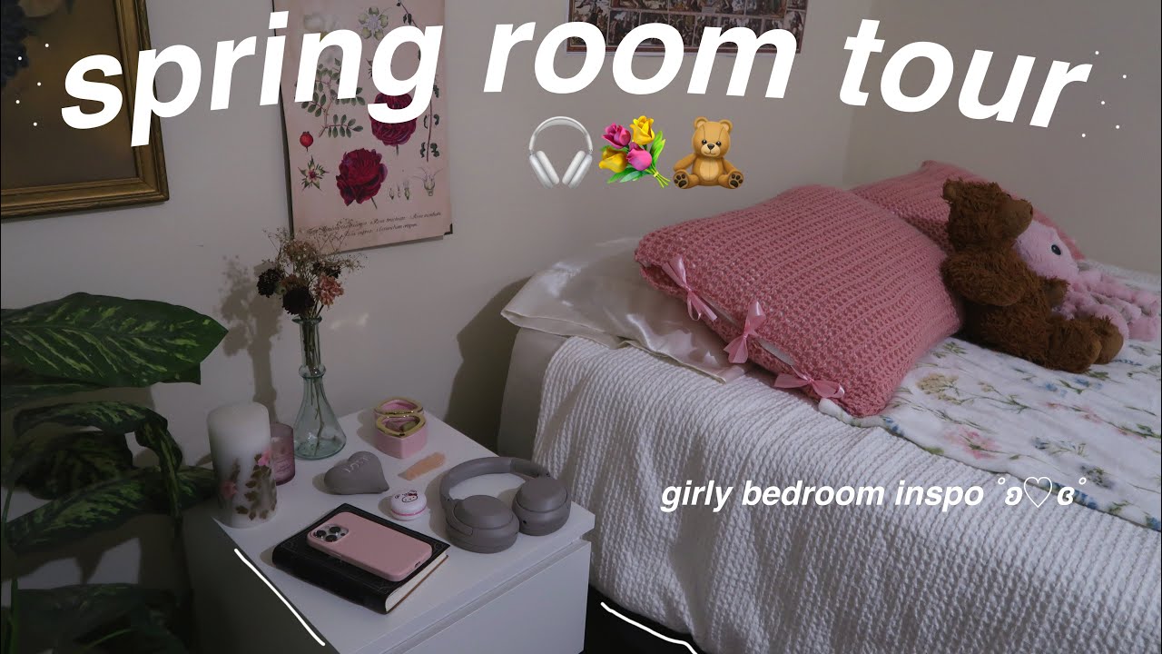 SPRING ROOM TOUR 🎧🎀 | aesthetic + girly room inspo 2023 ˚ ༘♡ ⋆｡˚ - YouTube