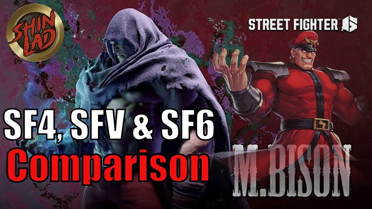 M.Bison SF4, SFV & SF6 Moves Comparison Showcase - YouTube