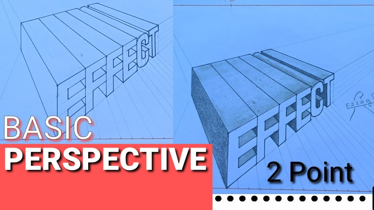 How to draw - Two point perspective - word " EFFECT "📐 ️ - YouTube