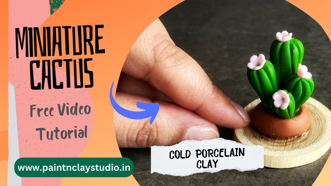 Mini Clay Cactus in Pot - YouTube