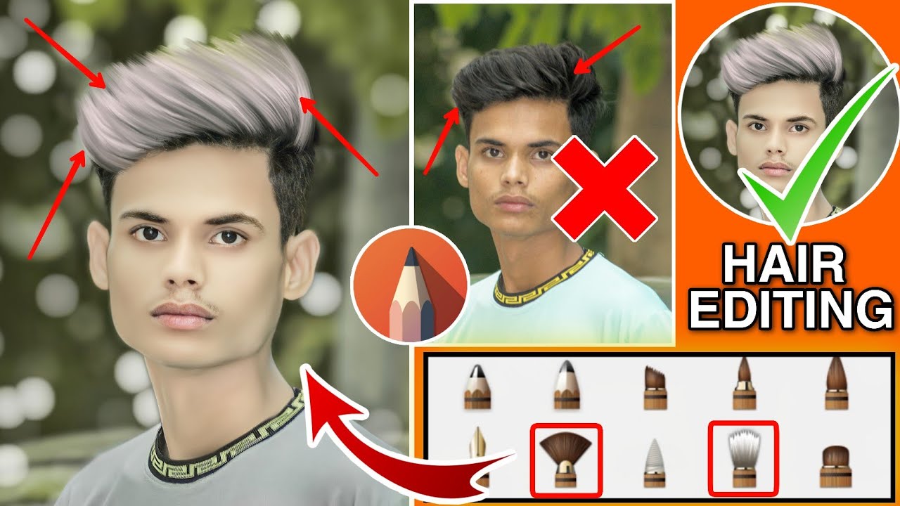 Hair Style Editing 2022 || Autodesk Sketchbook Hair Editing Kaise Kare ...