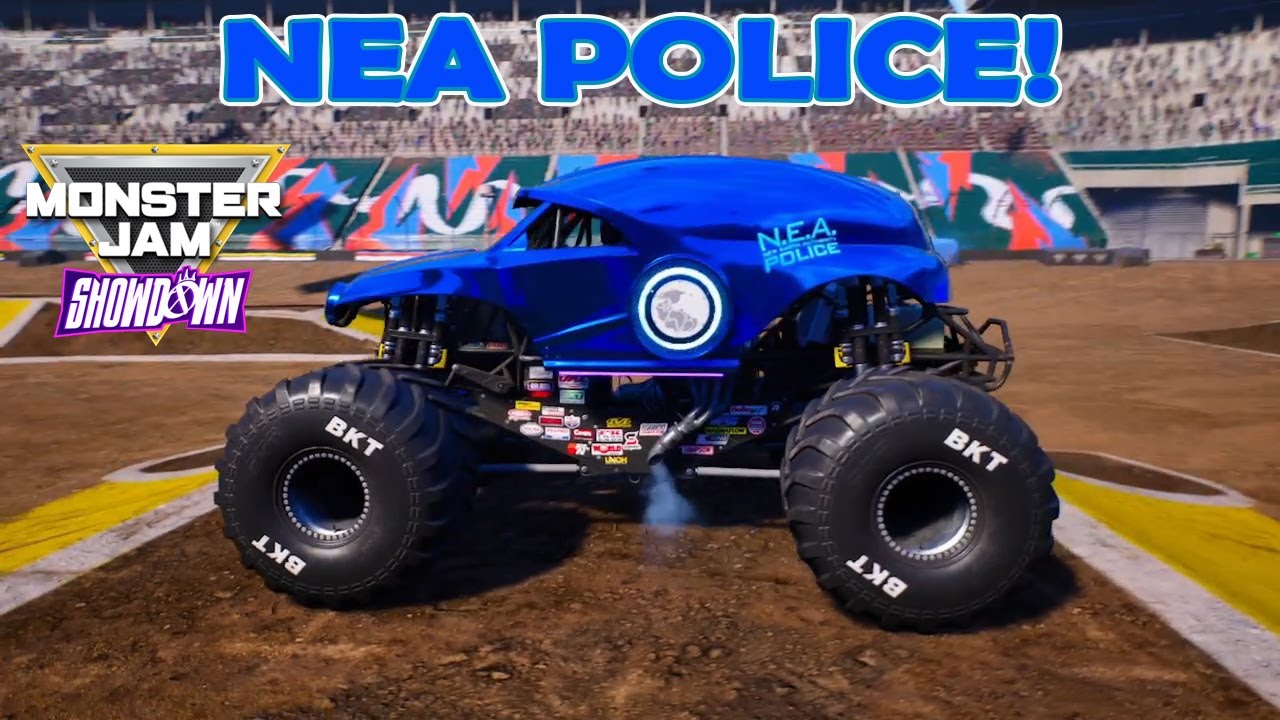 MONSTER JAM Showdown! NEA Police Freestyle Gameplay! - YouTube