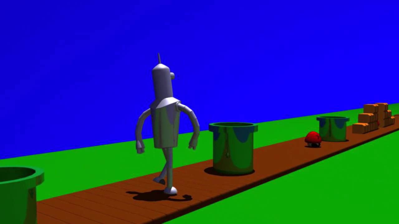 Modelado y Animación 3D Bender en el Mundo de Mario Bros - YouTube