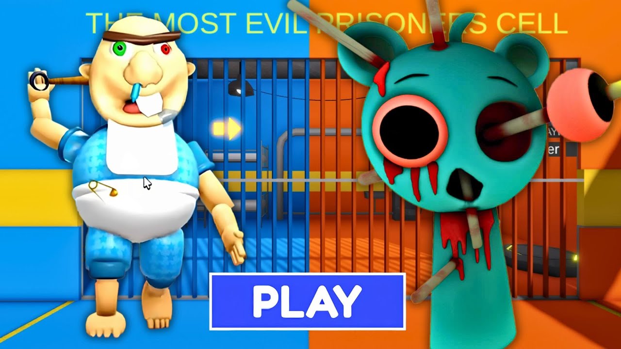 🥊ROBLOX OBBY BATTLE | BABY BOBBY VS BLUE HORROR SPRUNKI PRISON RUN ...